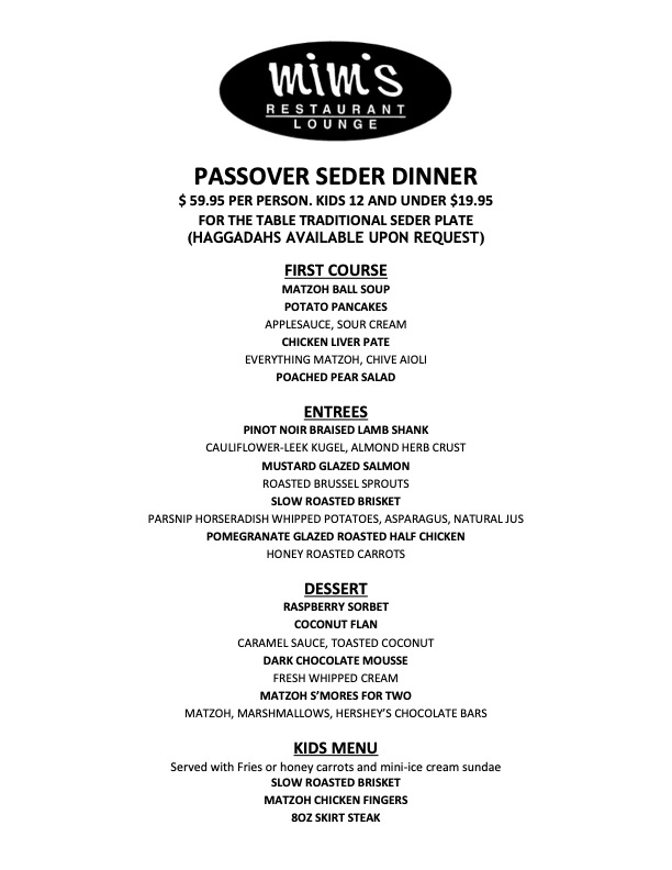 Menus - Mims Restaurant Lounge