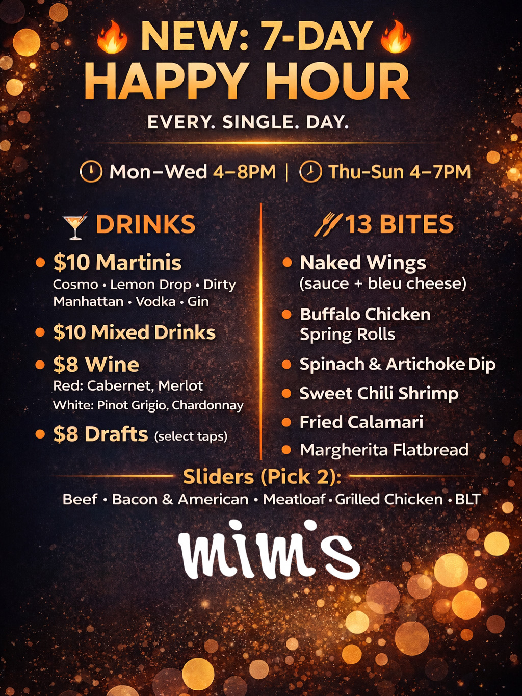 Menus - Mims Restaurant Lounge